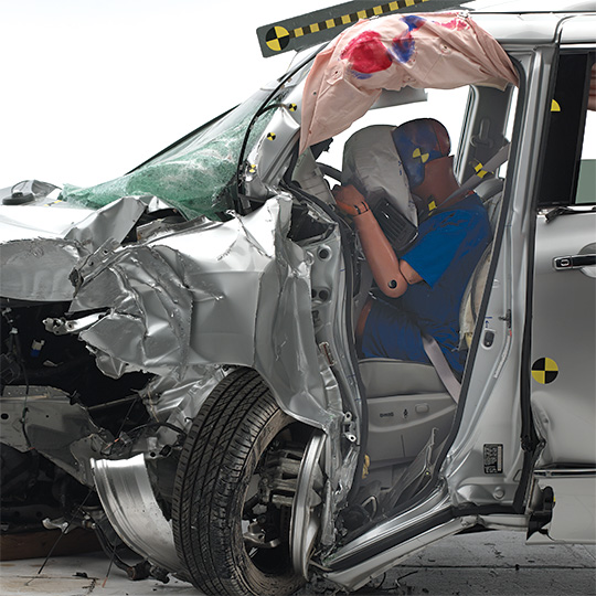 Mixed to poor results in IIHS minivan small offset crash test; Quest ...
